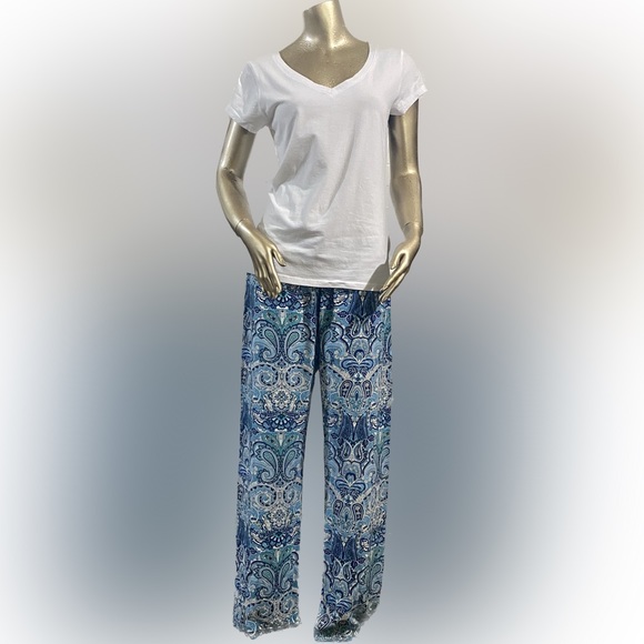 Pants & Jumpsuits | Hester Orchard Blue Paisley Print Rayon Pants ...